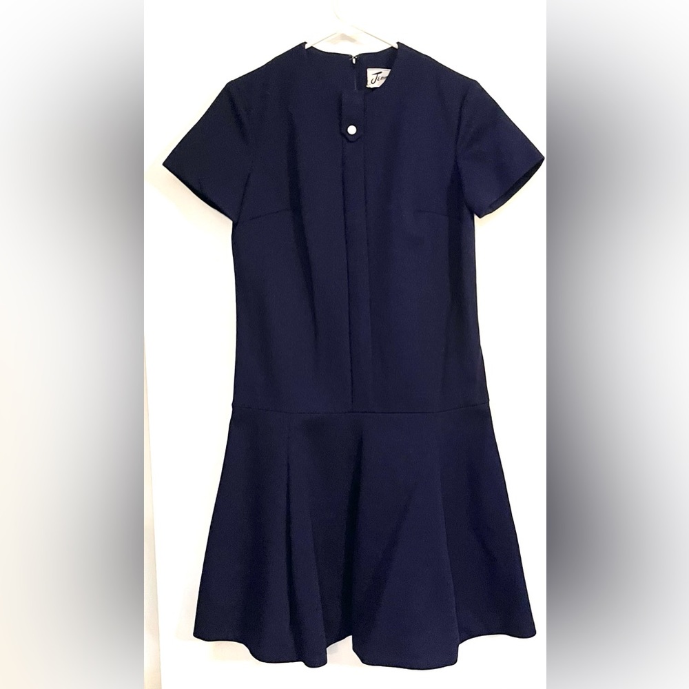 Vintage Jennifer Dallas Navy Blue Dress Drop Waist Si… - Gem